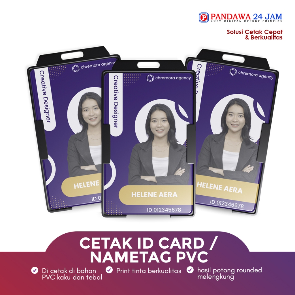 Jual Cetak Kartu Id Card - Print Id Card - Custom Id Card PVC - 1 SISI - 2 SISI | Shopee Indonesia