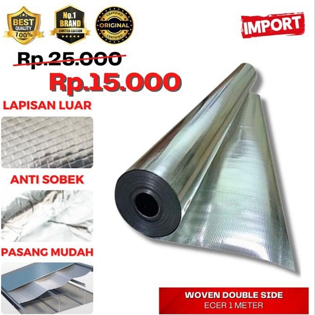 Jual Aluminium Foil Peredam Panas Atap Woven Double Side / Insulasi ...