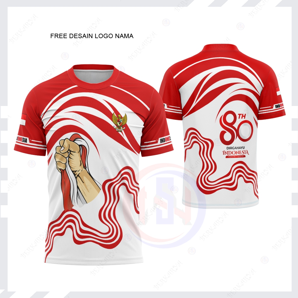 Jual Kaos Baju Indonesia Jersey 17 Agustus 2025 Hut Ri Ke 80 || Baju 17 Agustus Fullprint ...
