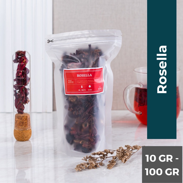 Jual Teh Bunga Rosella Kering dried red hibiscus tea organik 10gr - 100gr | Shopee Indonesia
