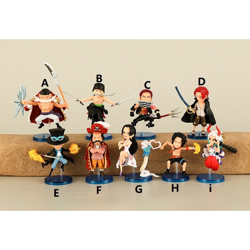 Jual One Piece Mini Action Figure PVCTinggi 7CM White Beard Red Shanks ...