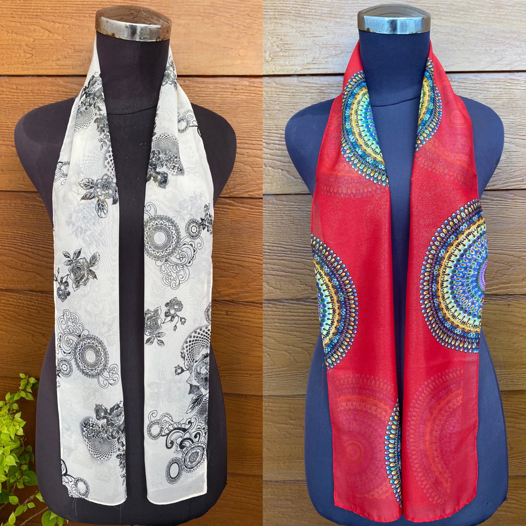 Jual 61-68 Syal Motif Wanita Leher Fashion Scraft Murah Scarft Batik ...