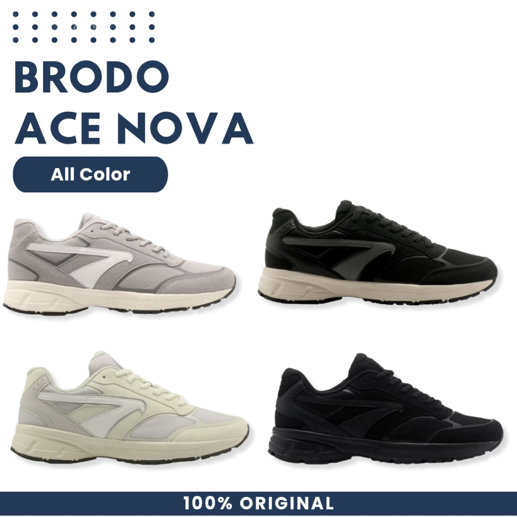 Jual BRODO Ace Nova Original Sepatu Sneakers Casual Pria Wanita | Shopee Indonesia