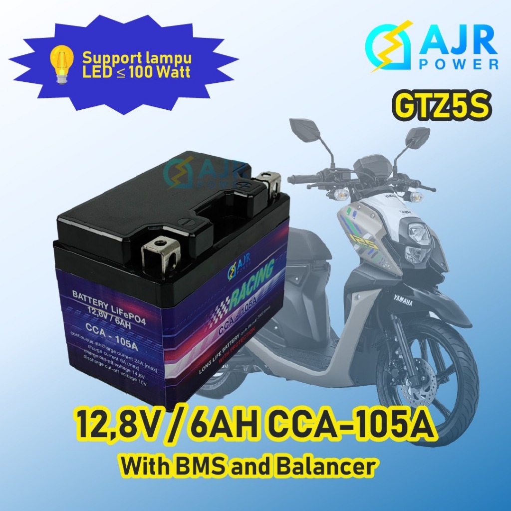 Jual AKI ACCU Lithium LiFePo4 BeAT MIO SUPRA GTZ4V GTZ5S YTZ5S AJR ...