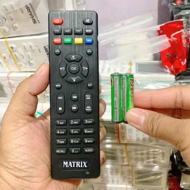 Jual Remot Remote Set Top Box DVB T2 Matrix Apple HD MERAH Plus Baterai ...