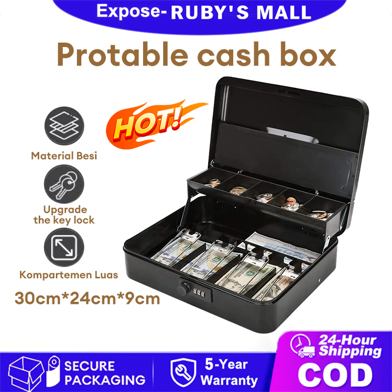 Jual Cash Box Kotak Uang Money Box Safety Box With Lock Money Box Coins ...
