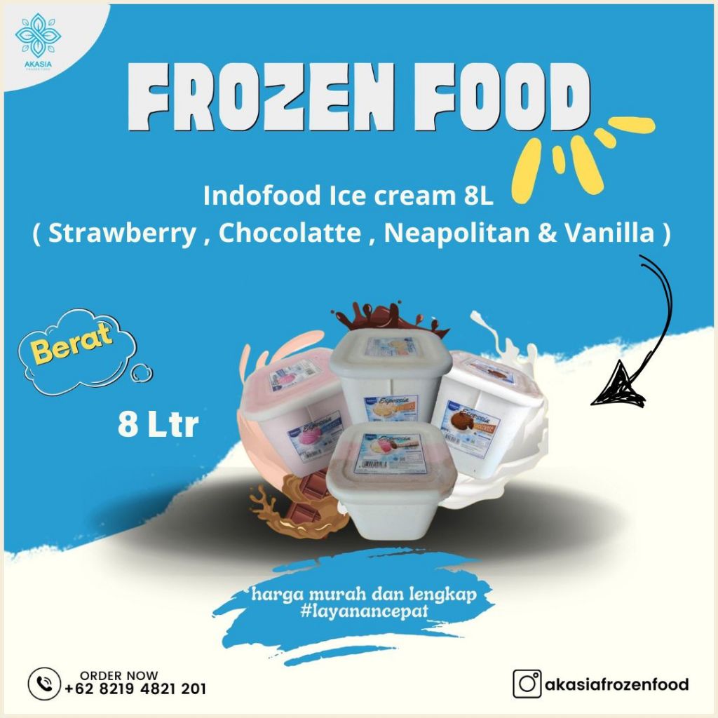 Jual Indofood Ice cream 8L ( Strawberry , Chocolatte , Neapolitan ...
