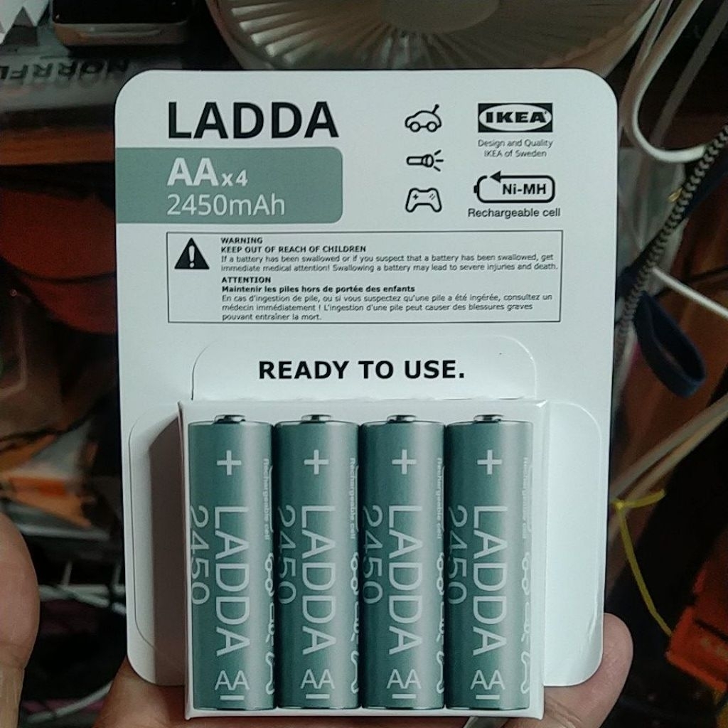 Jual Ladda baterai Charger AA 4 Pc Ampere Besar batre jam 2450 Mah 1.2 ...