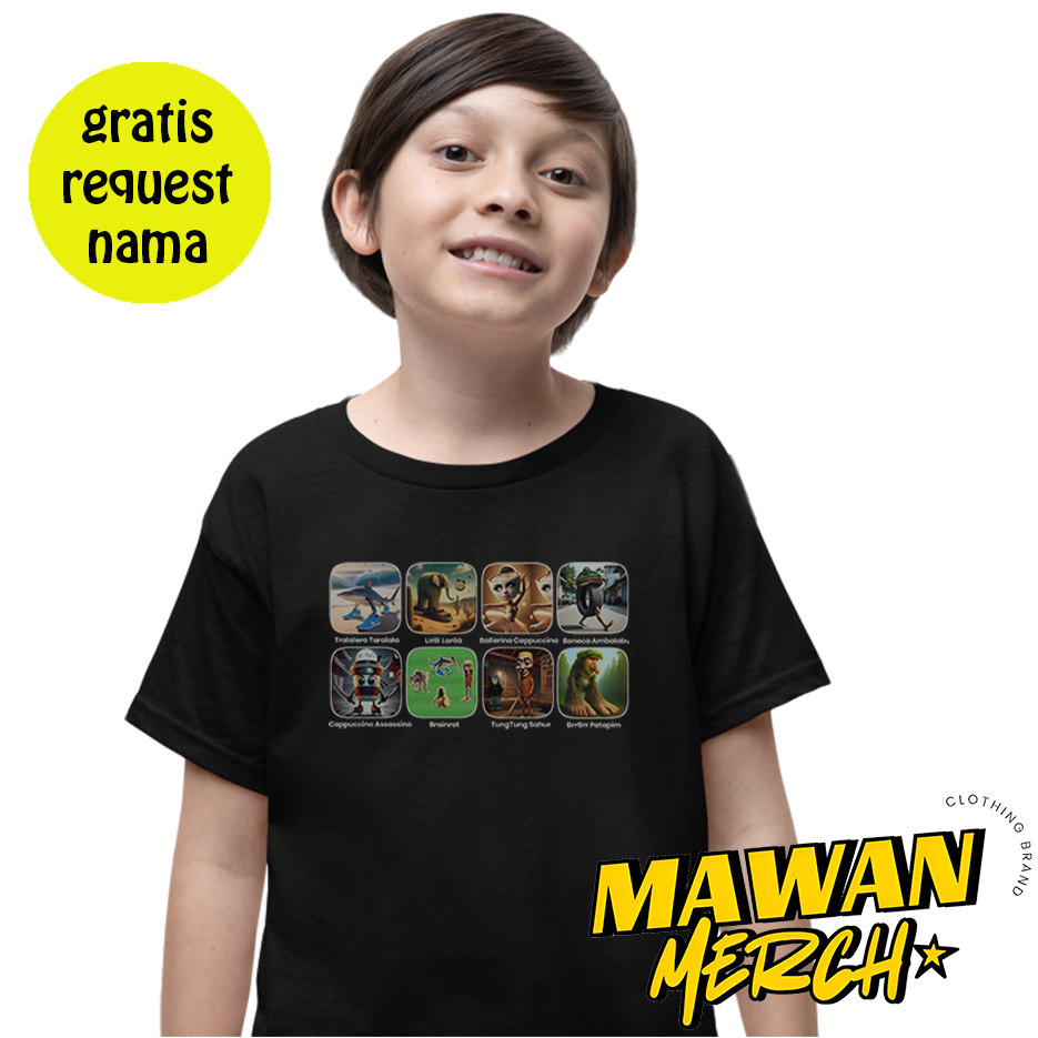 Jual Kaos Anak Viral Tung Tung Tung Sahur – Custom Nama – MAWAN MERCH | Shopee Indonesia