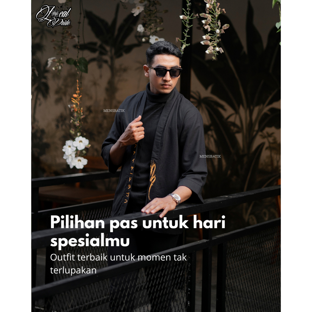 Jual MENSBATIK - Nagasakhi Outer - Black Outer with Gold Touch – Look ...
