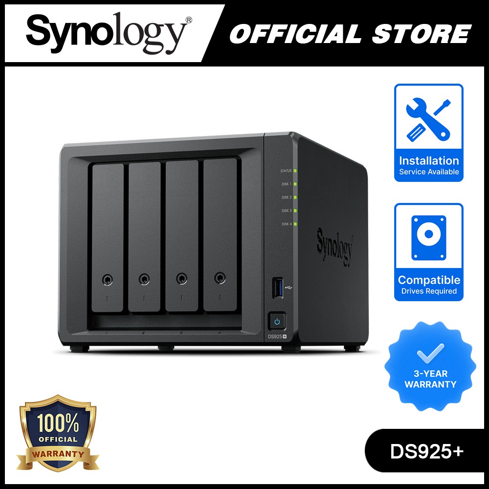 Jual Synology DS925+ Diskstation NAS 4-Bay, RAM 4GB | Shopee Indonesia