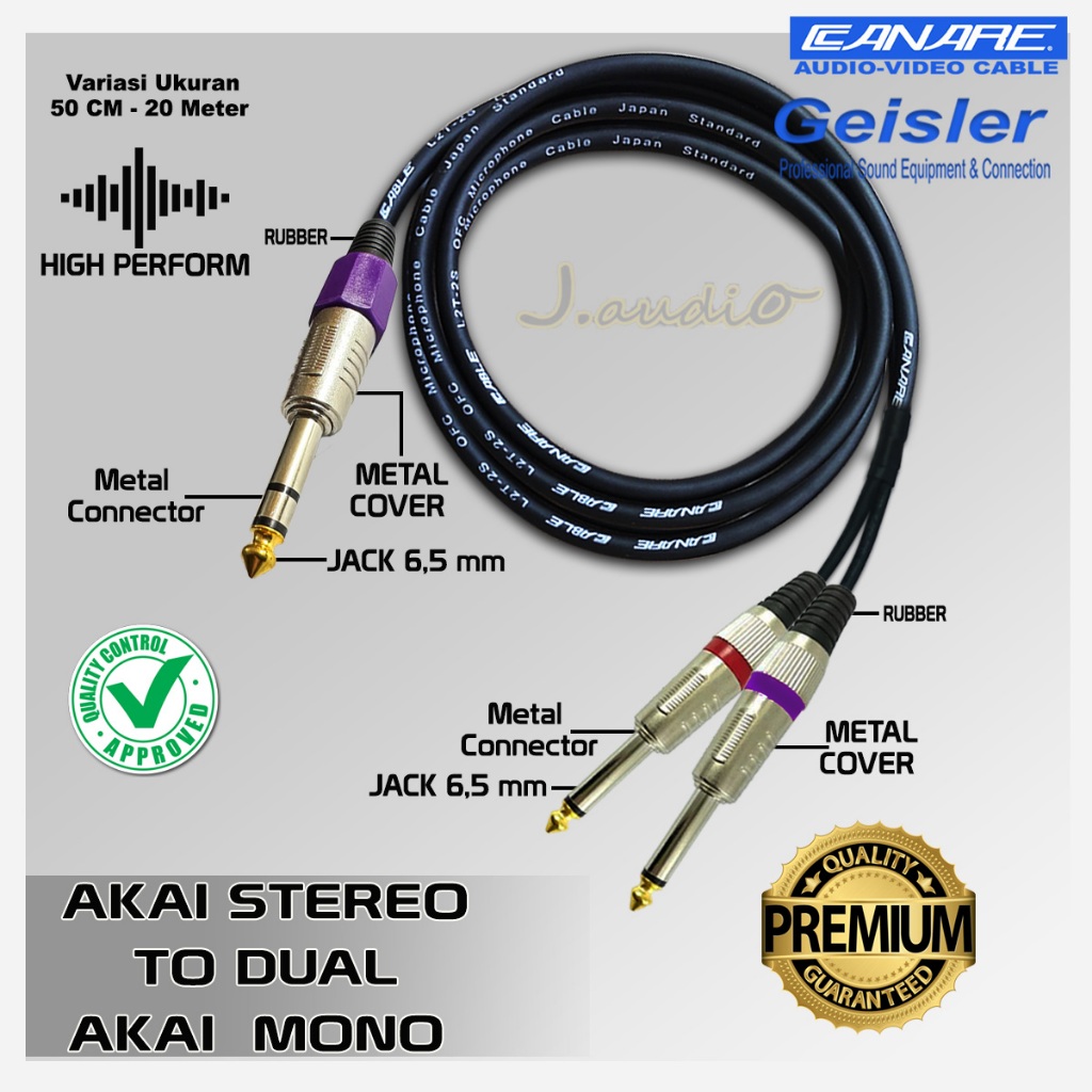 Jual JAPAN STANDARD - Kabel audio profesional 1x Akai stereo to 2x Akai ...