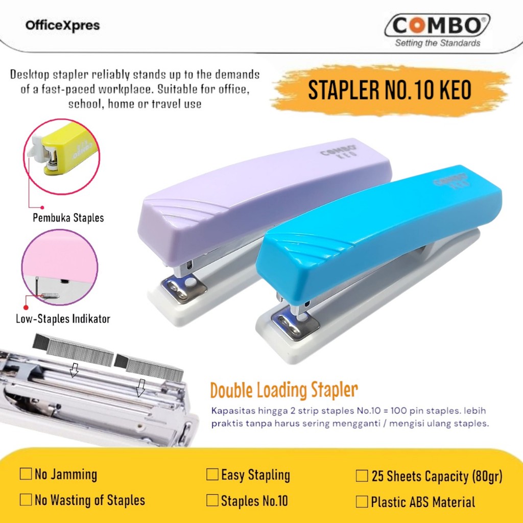 Jual Double Load Stapler HD 10 / Alat Staples No.10 / Hekter CHD-10 KEO ...