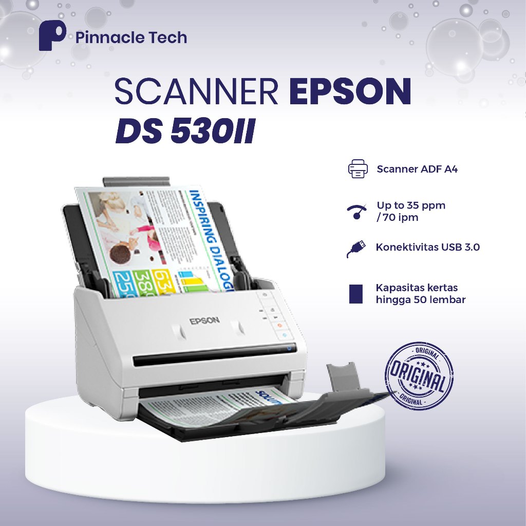 Jual Scanner Epson DS-530 II WorkForce A4 Duplex ADF Original | Shopee ...
