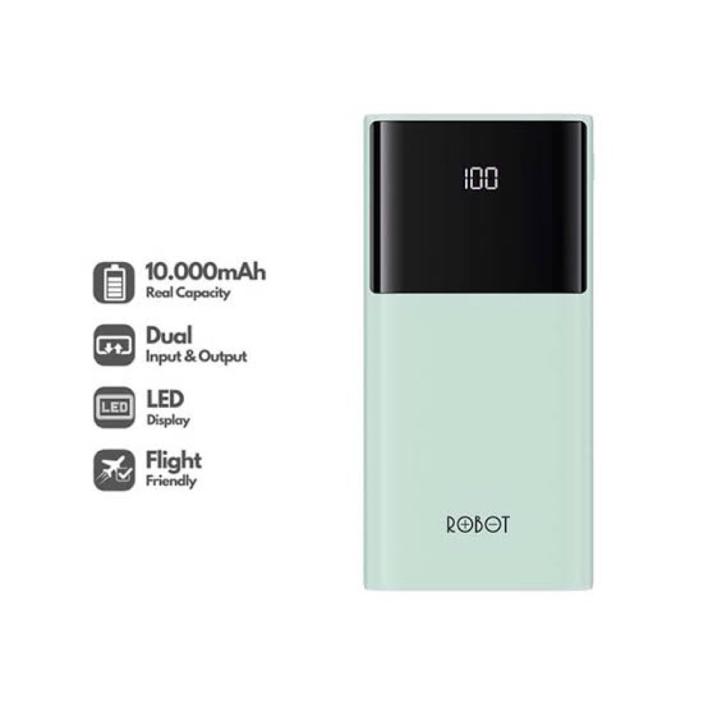 Jual ROBOT Powerbank RT190S 10000mAh 10.5W Double Inputs/ Double ...