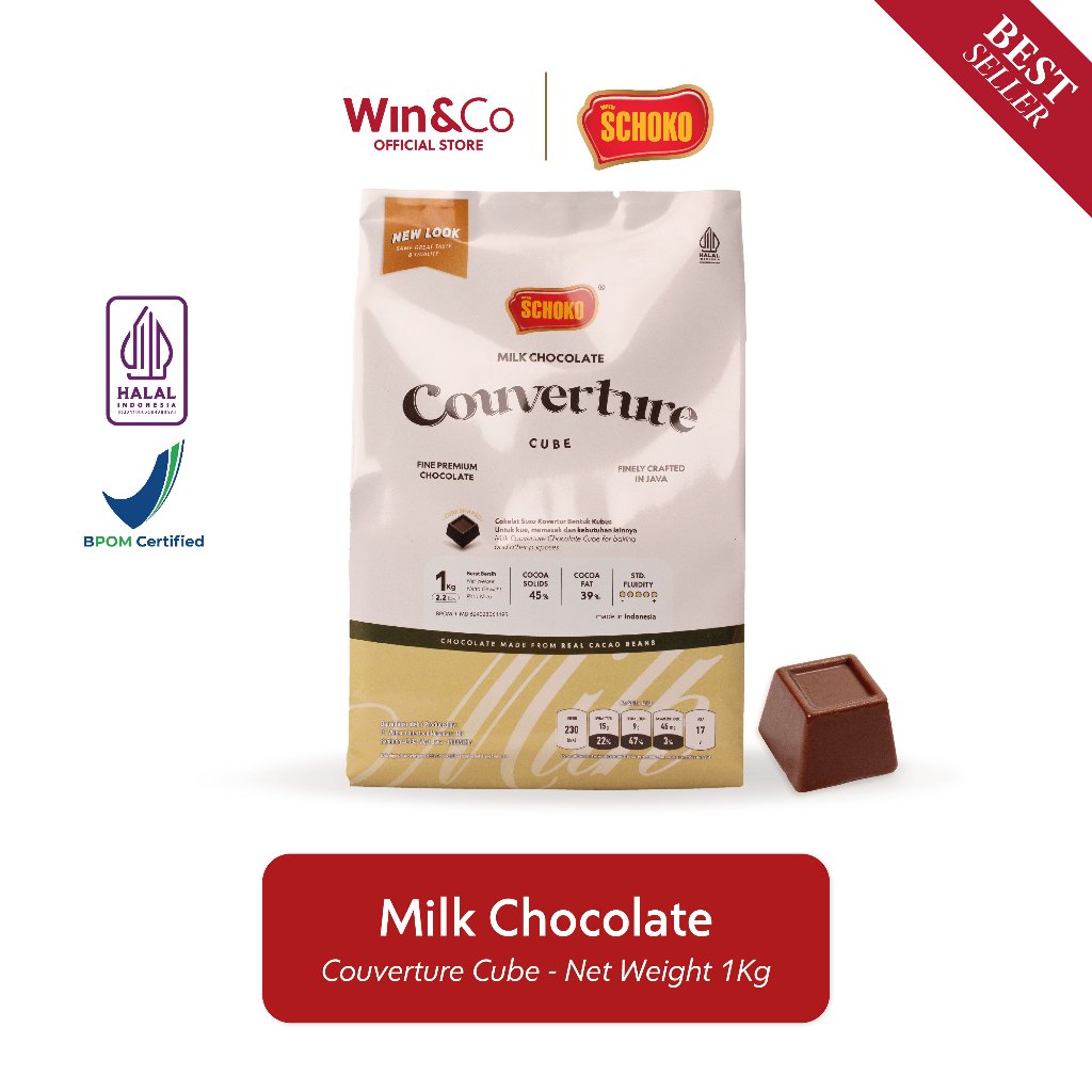 Jual SCHOKO Milk Chocolate Couverture Cube - 1 Kg / Coklat Kovertur ...