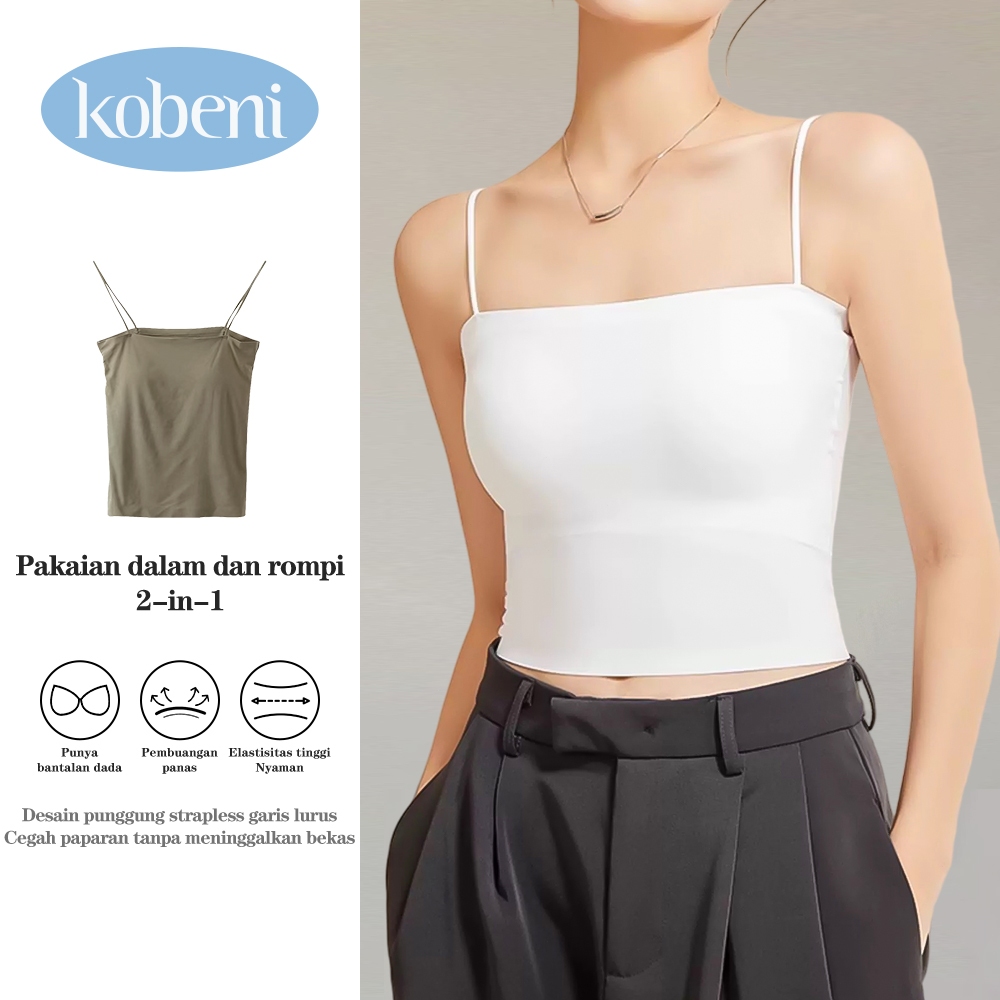 Jual KOBENI (2pcs) Tank top Bra Wanita Crop Top Tali Spagetti Model ...