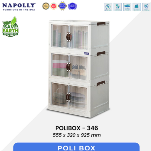 Jual Napolly Polibox-346 Lemari/Rak 3 Susun | Lemari Plastik Mini ...
