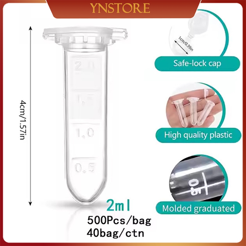 Jual PCR Tube 500pcs Eppendorf Tube 2ml Centrifuge Tube Sample Cup ...
