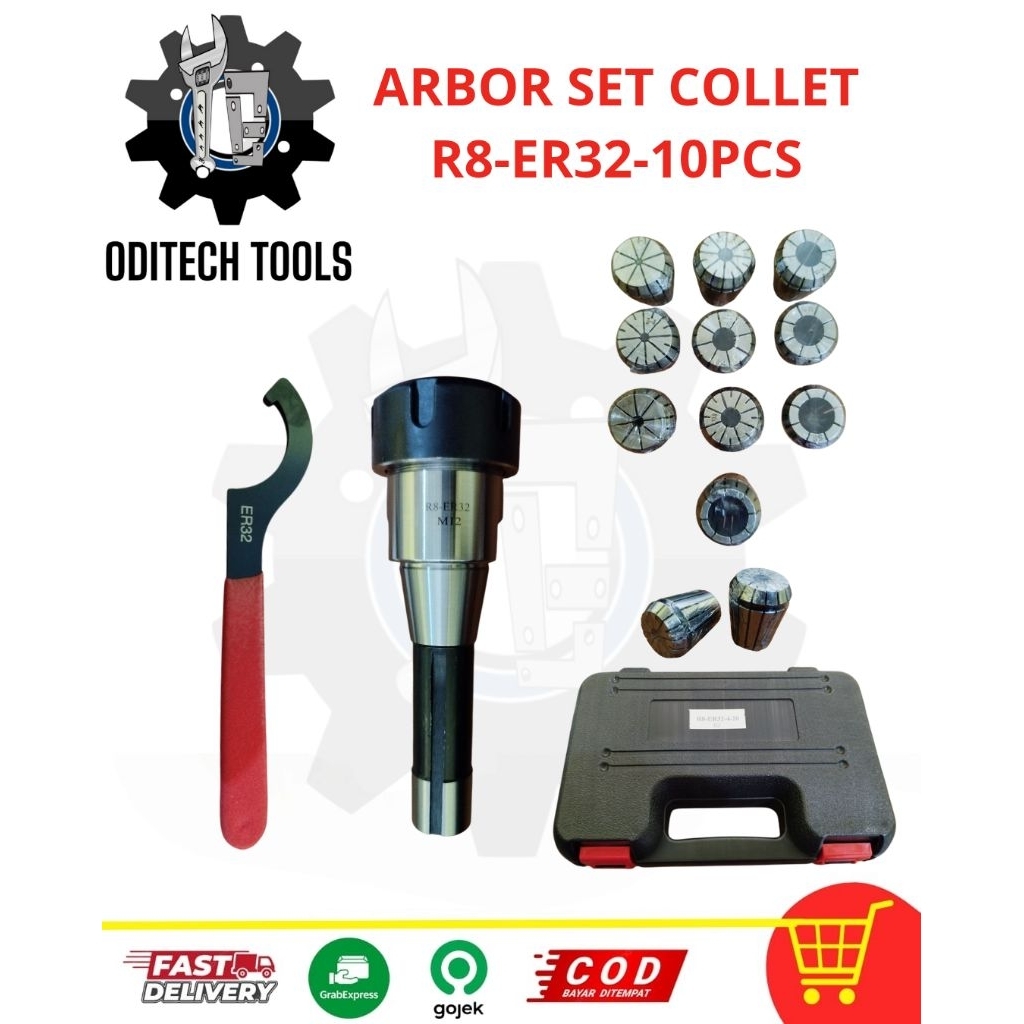 Jual ARBOR SET COLLET | R8-ER32-10PCS | Collet isi 10pcs | Shopee Indonesia