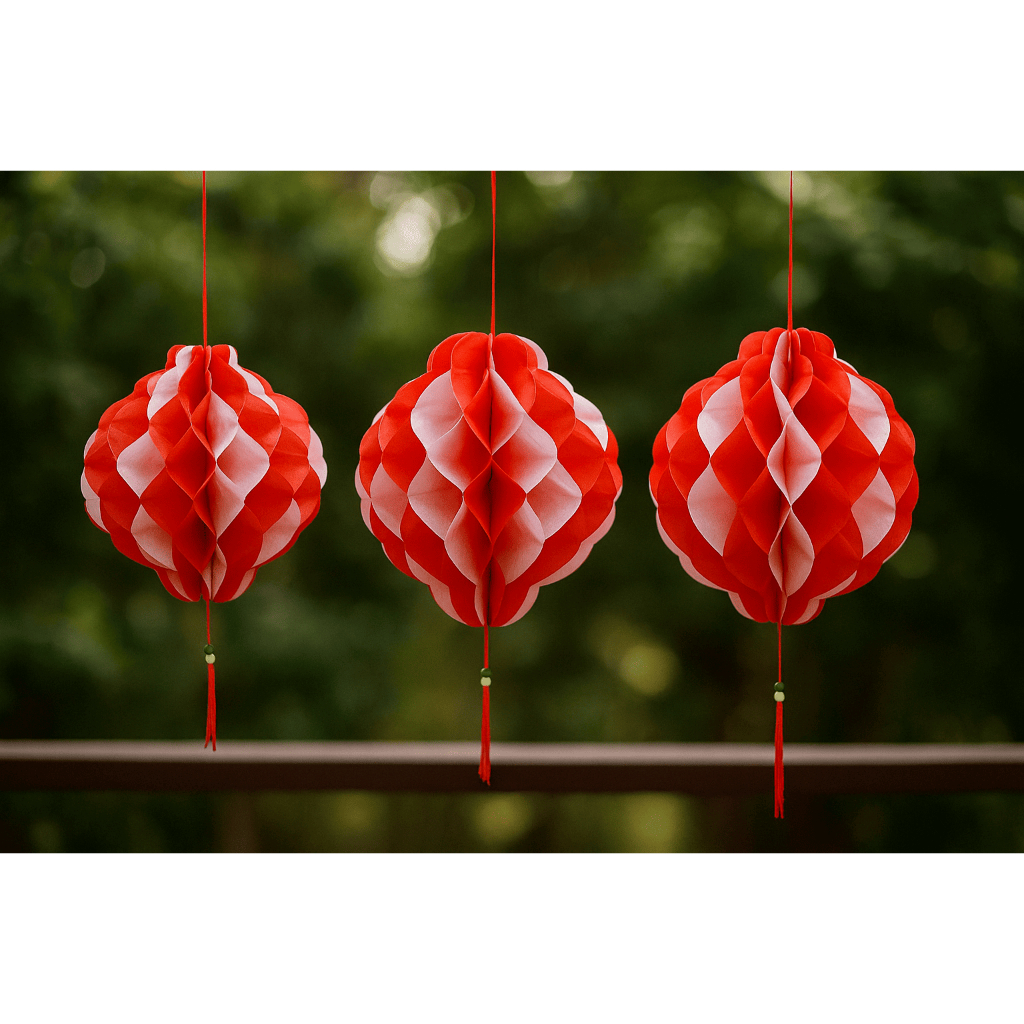 Jual Lampion Tawon Plastik Merah Putih - Tahan Air Lentera Honeycomb ...