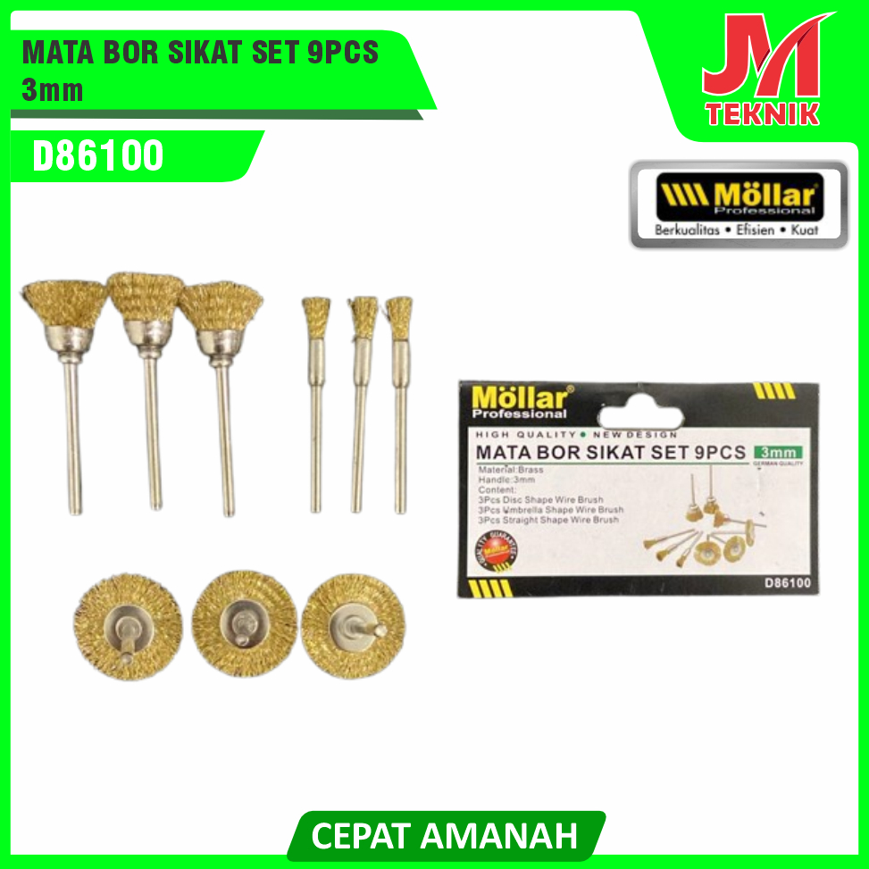 Jual Mata Bor Tuner Sikat Kawat Kuningan Mini Die Grinder Set 9 Pcs ...