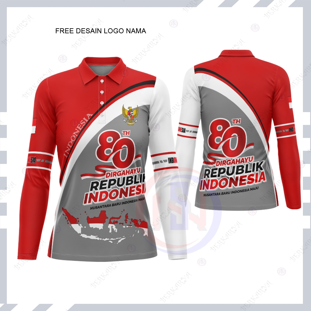 Jual KAOS POLO WANITA JERSEY 17 AGUSTUS KEMERDEKAAN INDONESIA HUT RI 80 BAJU 17 AGUSTUS 2025 ...