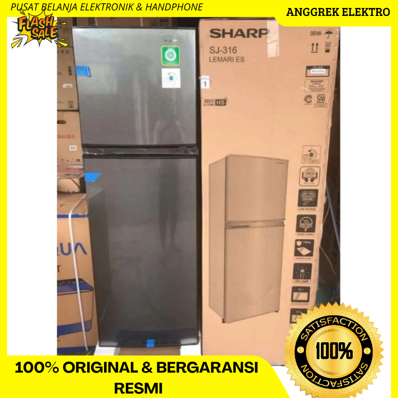 Jual SHARP Kulkas 2 Pintu Low Watt 75W SJ-316MN HS Kirei Garansi Resmi ...