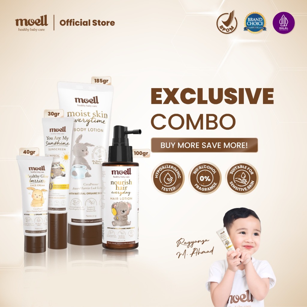 Jual Moell Special Bundling - Body Lotion 185gr & Sunscreen 30gr & Face ...