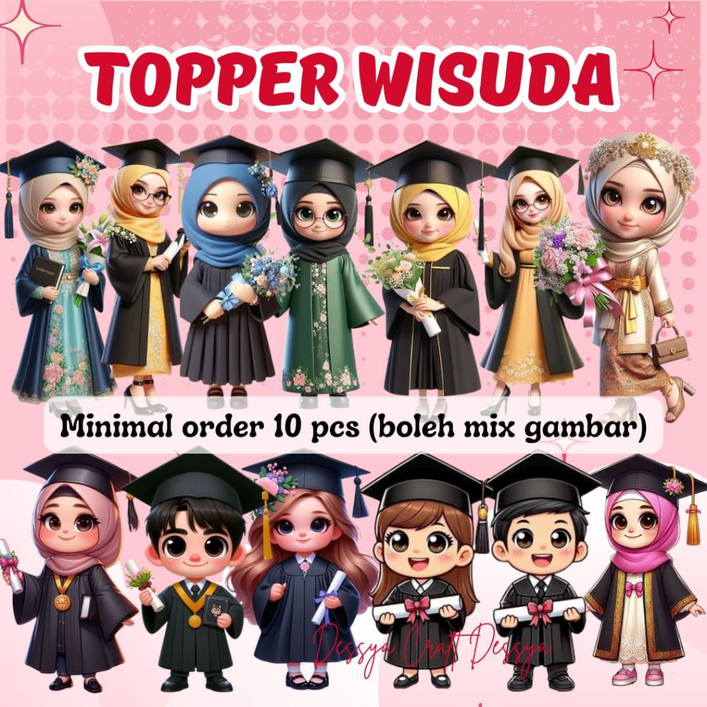Jual Topper Wisuda Gemoy || Topper Buket Bunga || Topper Wisuda Karakter || Topper Wisuda Murah ...