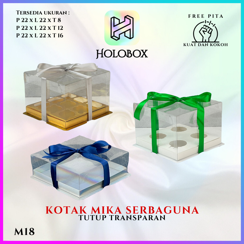 Jual Box Mika / Kotak Kue Mika / Box Cupcake + Tatakan / Packaging Mika ...