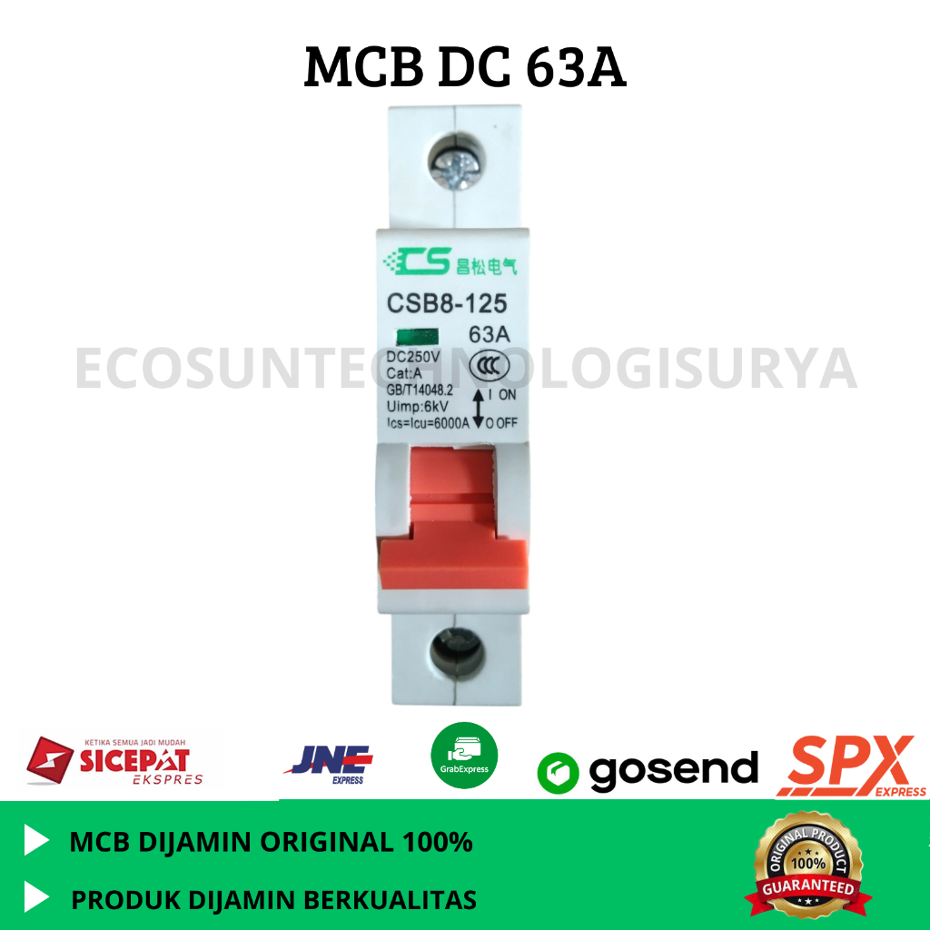 Jual MCB DC 1P 63A | Mini Circuit Breaker 1P 63A | UNTUK SOLAR PANEL/ PANEL SURYA | Shopee Indonesia