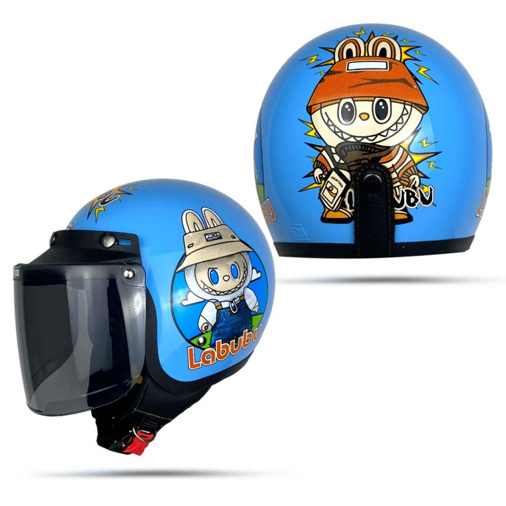 Jual HELM BOGO CARKIDS MOTIF LABUBU ANAK JUNIOR FULL LEHER FREE KACA ...