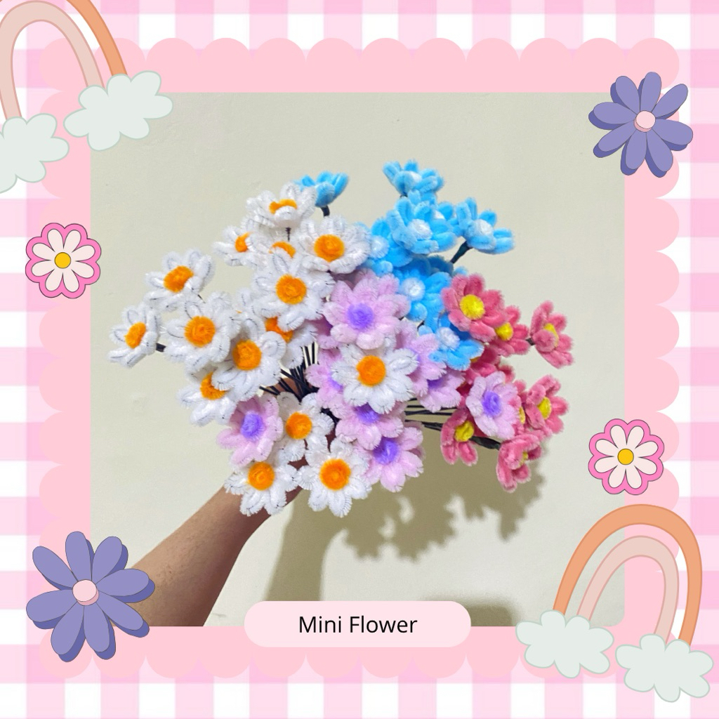 Jual MINI FLOWER Bunga Kawat Bulu Satuan / Bunga Kawat Bulu 1 Tangkai ...