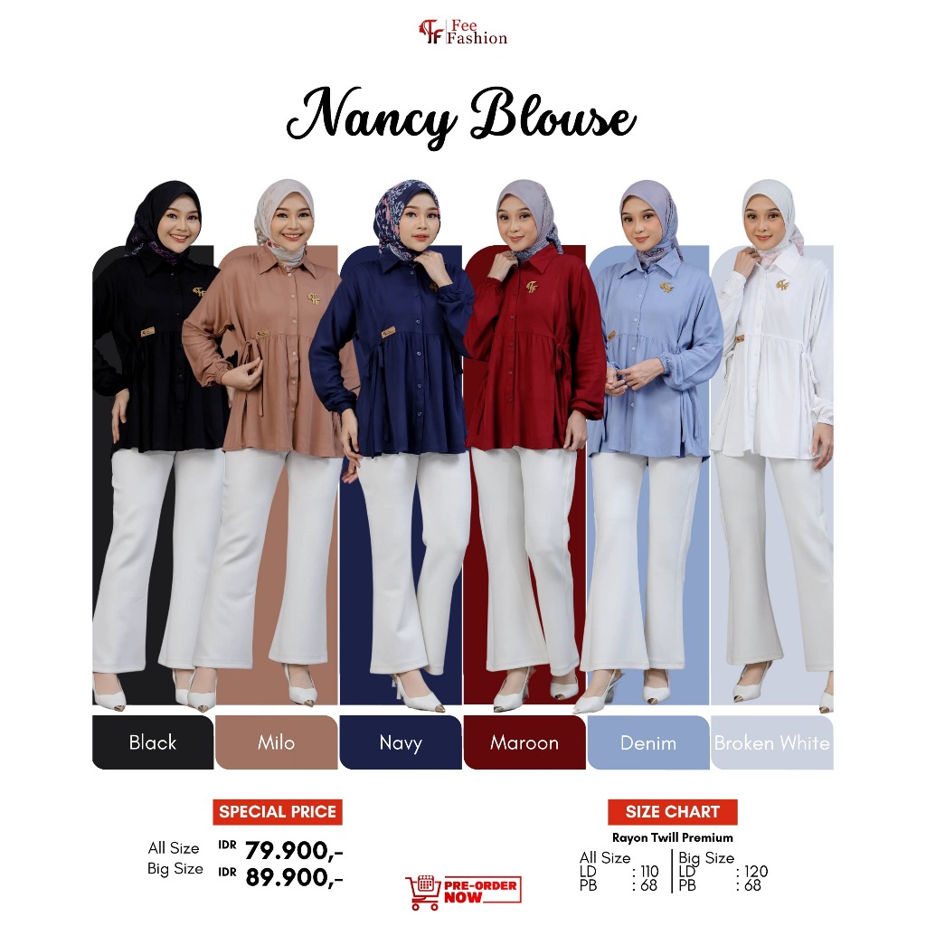 Jual NEW || OPEN ORDER || NANCY BLOUSE BY FEE FASHION | Shopee Indonesia