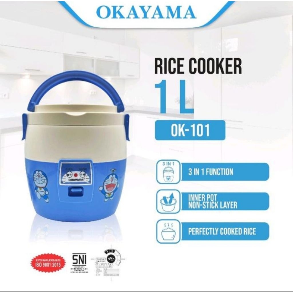 Jual Rice Cooker / Magic com / Penanak nasi Okayama OK101 1lt fungsi 3 ...