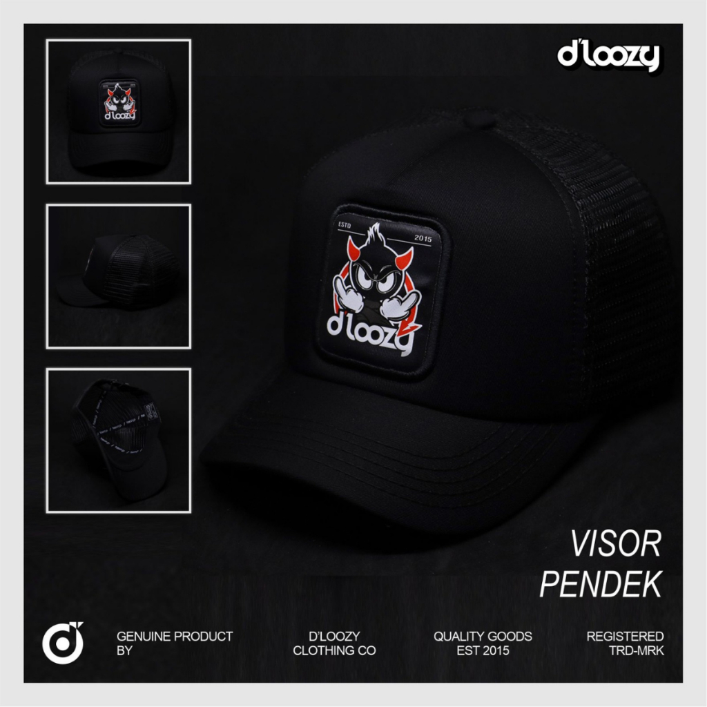 Jual Topi Trucker Lidah Pendek DLOOZY Caps Anime Hitam DLZVP-BOB ...