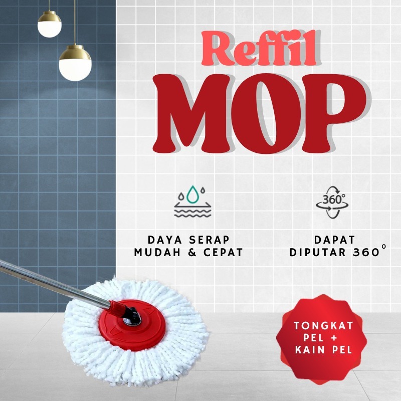 Jual REFILL MOP/Refill Kain Pel Microfiber Pel Ultra Mop/ REFILL Mop Flat 360 Derajat/Kain Pel ...