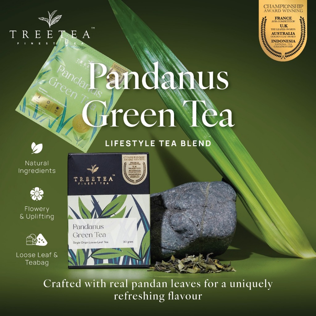 Jual Pandanus - TreeTea Box Green Tea Loose Leaf Teh Pandan Lokal Teh ...