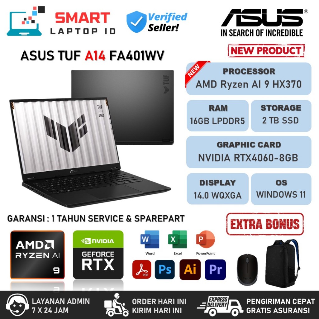 Jual Asus TUF A14 FA401WV AMD Ryzen AI 9 HX370 16GB 2TB SSD RTX4060-8GB ...