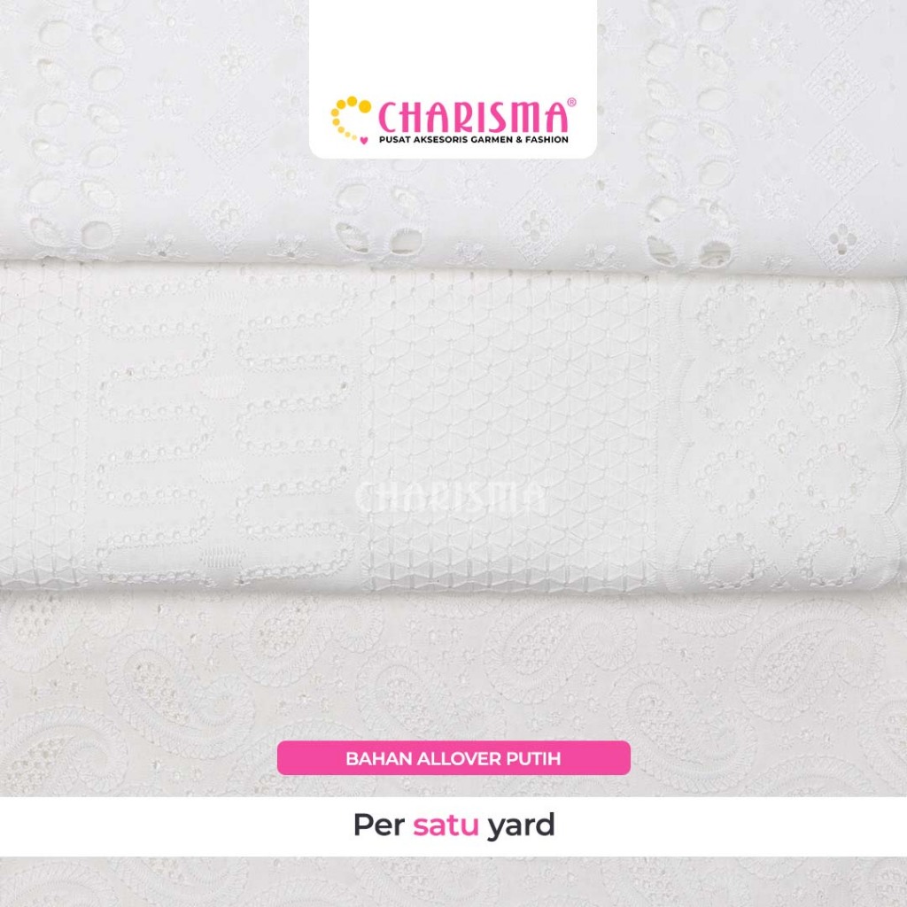 Jual Charisma Kain Bordir Allover Putih - Kain Bordir Untuk Pakaian ...