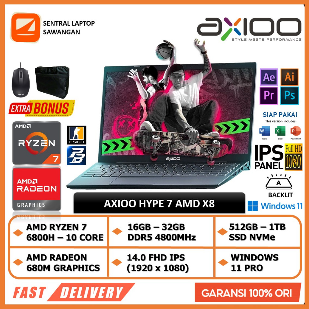 Jual NEW GAMING AXIOO Hype 7 X8 Ryzen 7 6800H 32GB 1TB SSD 14.0 FHD IPS ...