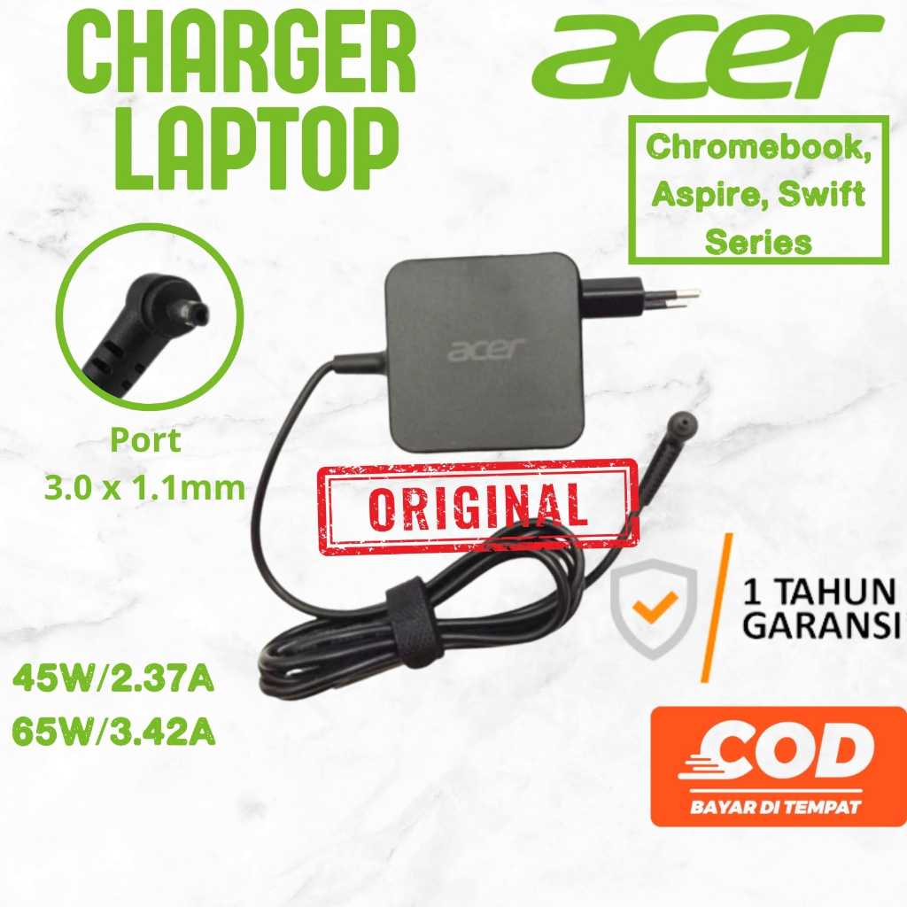 Jual Charger Laptop ACER NEW MODEL Original SMALL Plug Pin Bulat KECIL ...
