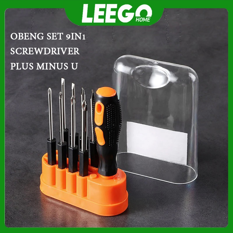 Jual Obeng Set 9In1 Obeng Kembang Komplit Serbaguna Rubber Handle ...