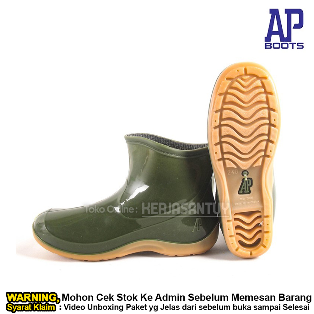 Jual Sepatu Boot Karet Pendek Wanita AP Boots 2005 HIJAU / PVC Rain ...