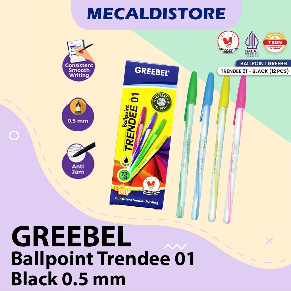 Jual GROSIR 1 PACK ISI 12 PCS PULPEN TERMURAH GREEBEL BALLPEN TRENDEE ...
