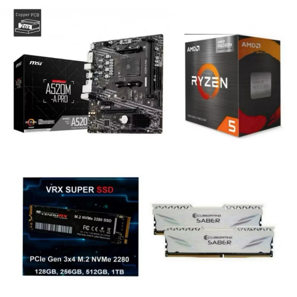 Jual Paket Processor AMD Ryzen 5 5500 Box RAM DDR4 16GB NVME | Shopee ...