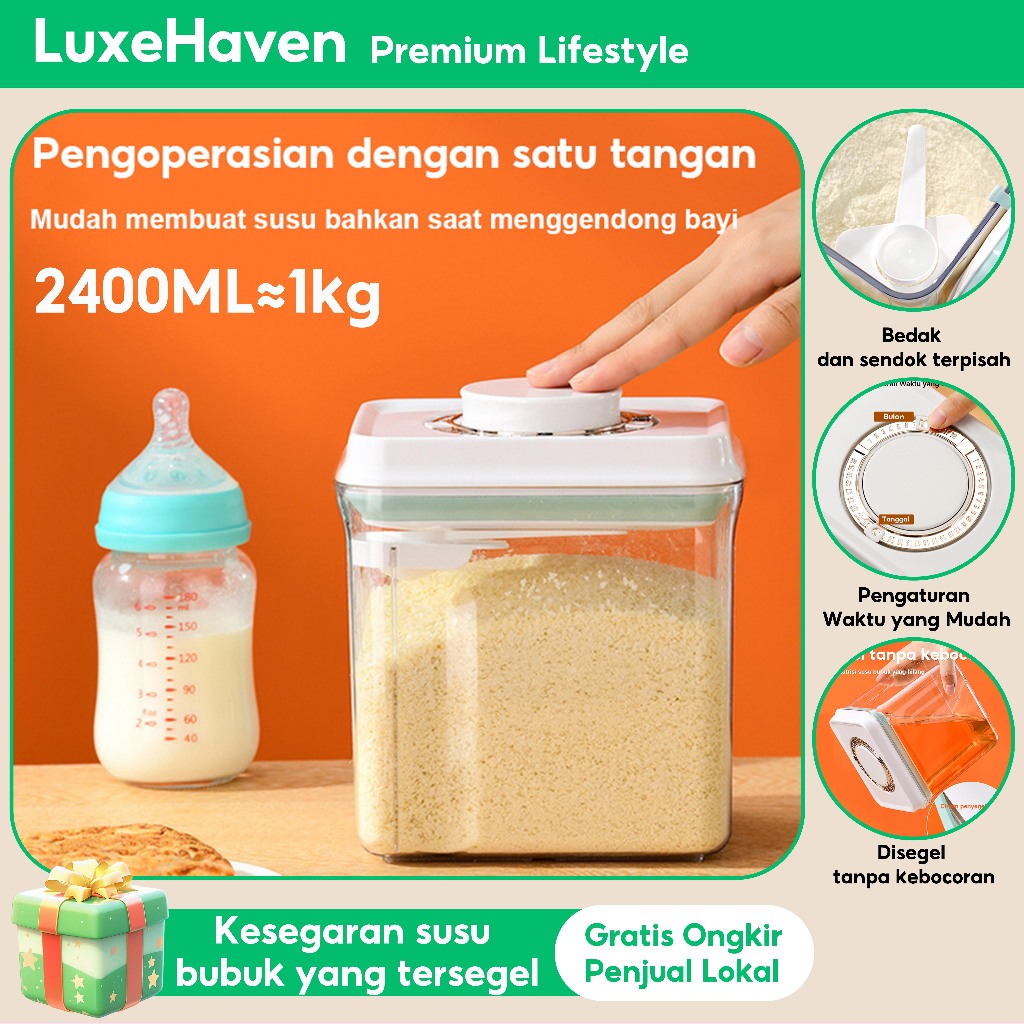 Jual 1200ML/1800ML/2400ML Kotak Susu Bubuk Bayi Serbaguna Container ...