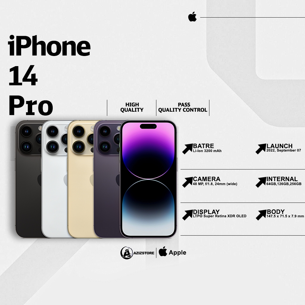 Jual iPhone 14 PRO All sim aman all operator indonesia 98% no minus ...
