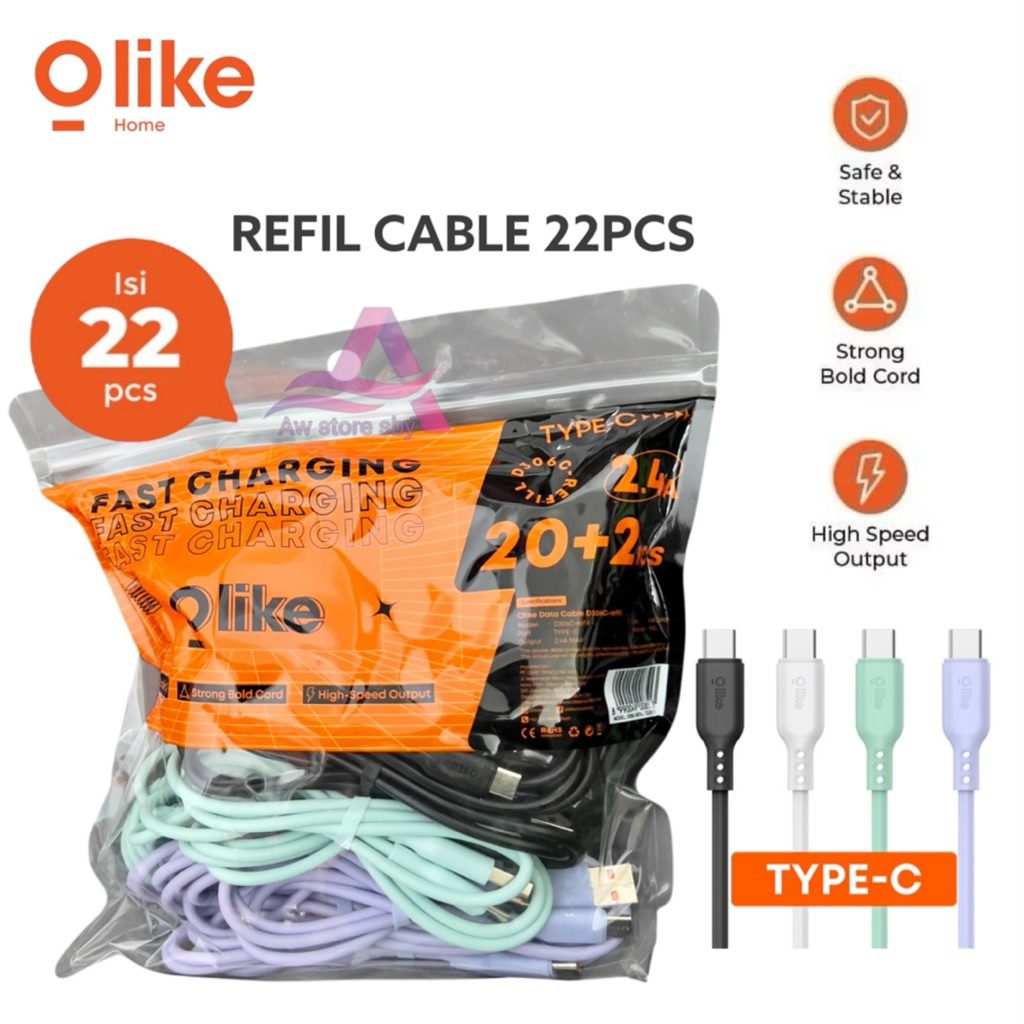 Jual (22 Pcs) OLike Refill Kabel Data Fast Charging Micro usb/ Type C ...
